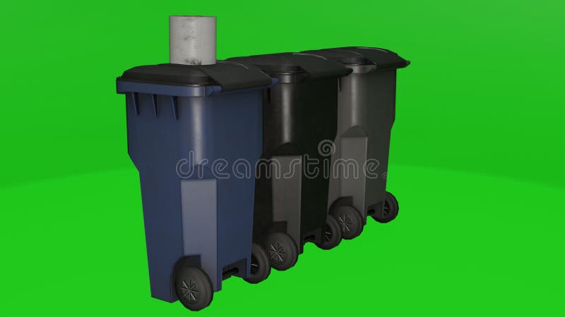 Three plastic dustbin box stock illustration. Illustration of font ...