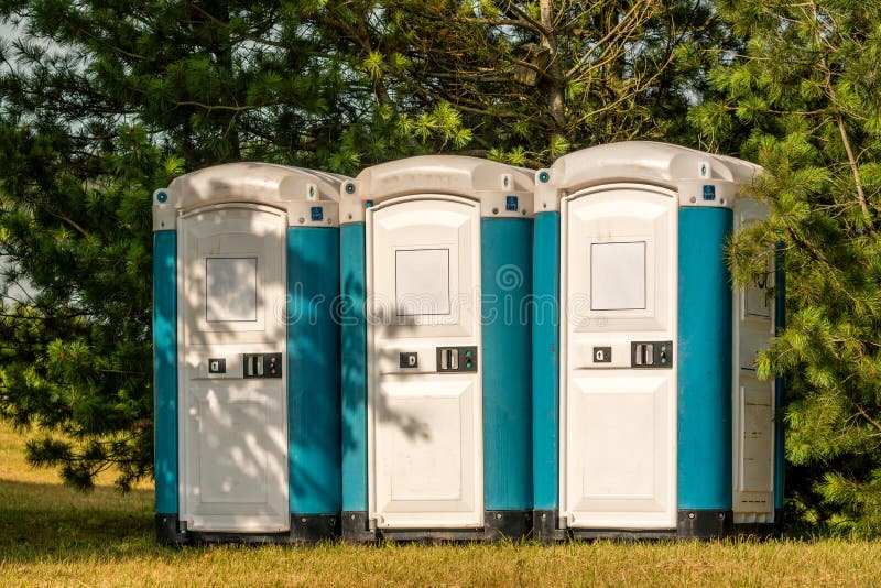 Portable Plastic Toilet on the Meadow Stock Photo - Image of bathroom ...