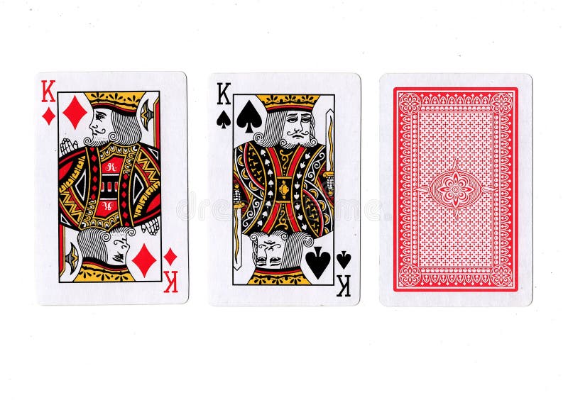 Three Playing Cards with a Pair of Kings Revealed. Stock Illustration ...