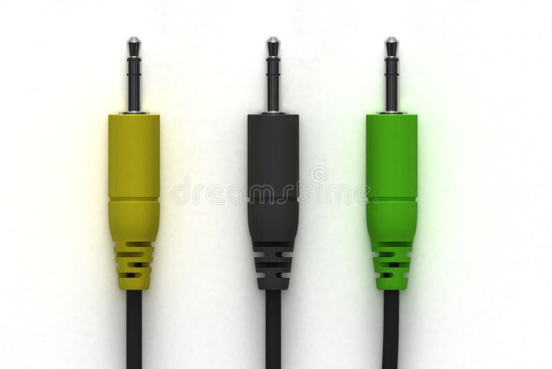 Three plugs (3D) stock illustration. Illustration of audio - 1590302