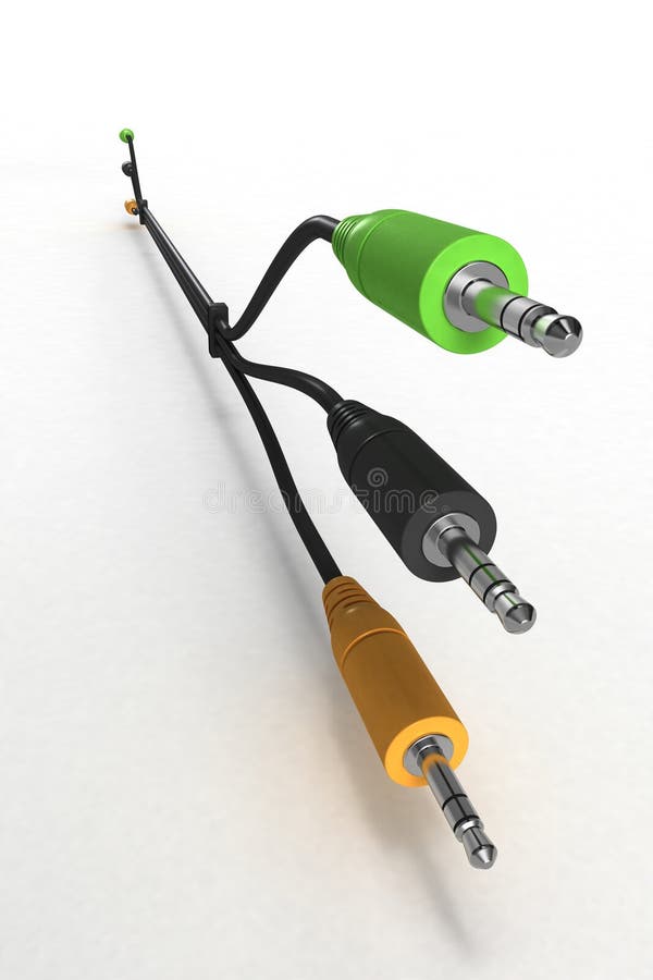 Three plugs (3D) stock illustration. Illustration of audio - 1604361
