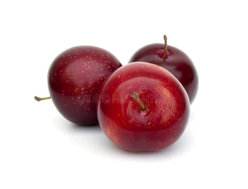 Three plums stock image. Image of isolated, objects, closeup - 15284723