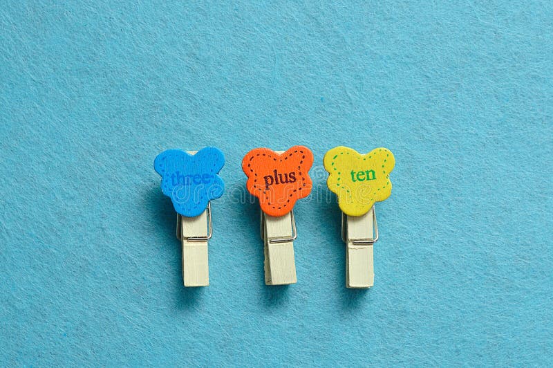 Three plus ten stock image. Image of school, three, figure - 110307915