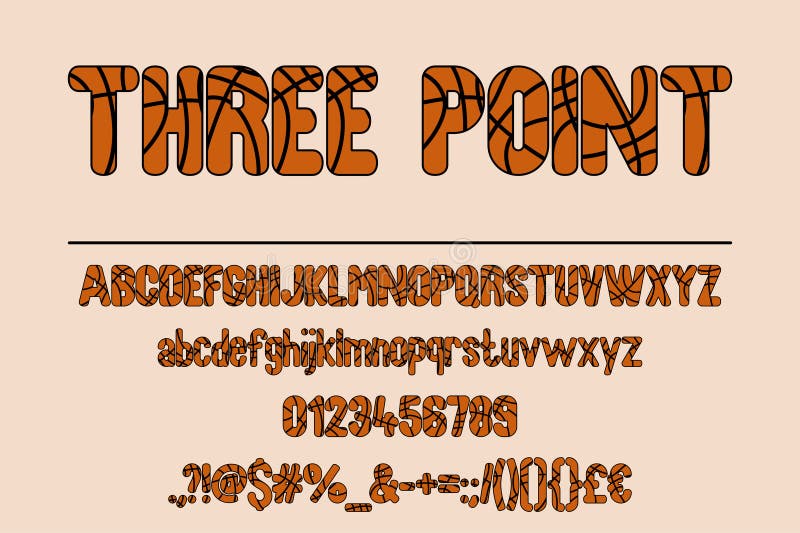 Three Point Basketball Font Set Stock Vector - Illustration of poster ...
