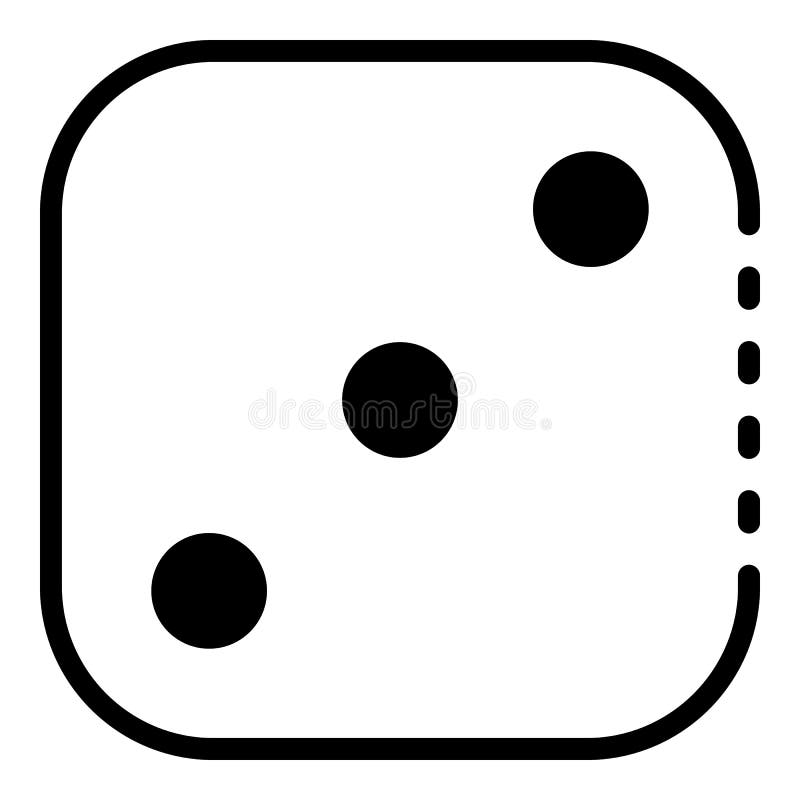 Three Point Dice Icon, Outline Style Stock Vector - Illustration of ...