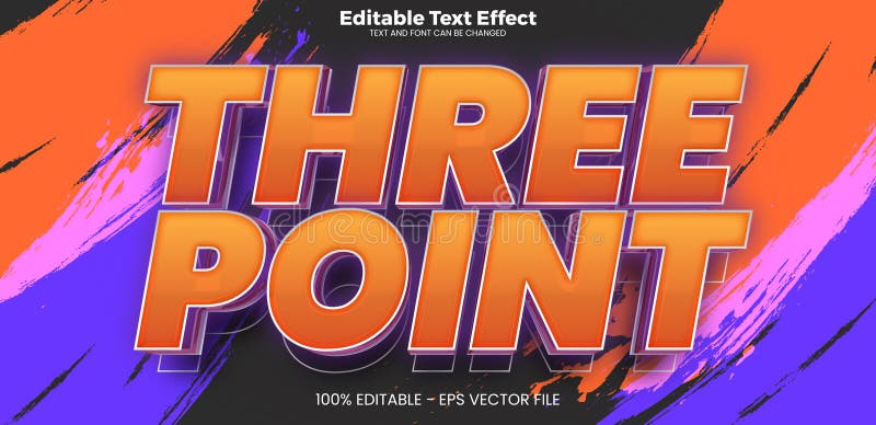Three Point Editable Text Effect in Modern Trend Style Stock Vector ...