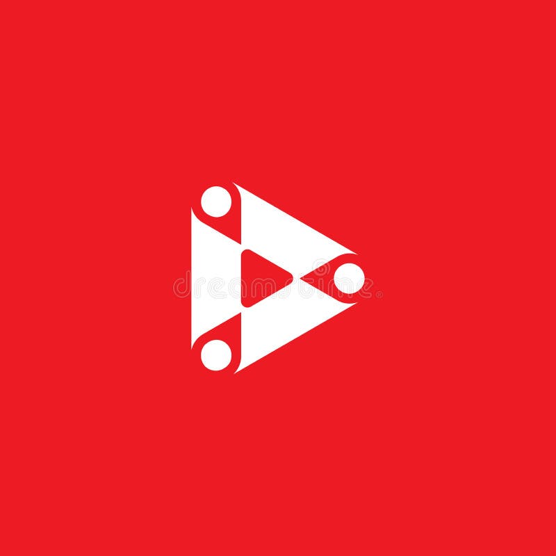 Three Point, Play Button, Triangle Logo Concept, Social Networking ...