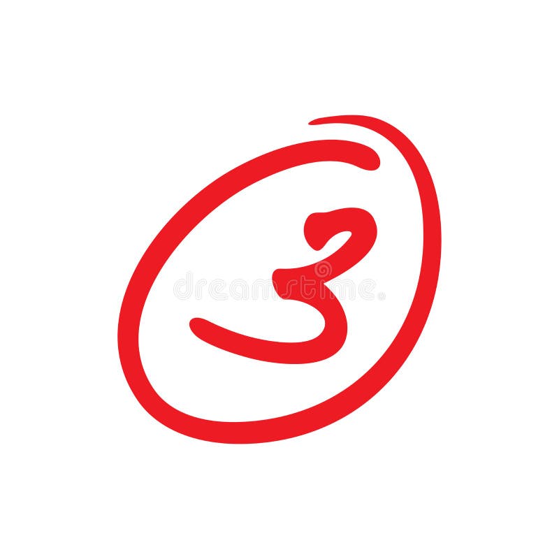 Three Points Exam Score, 3 Points Grade Results, Red Color on White ...