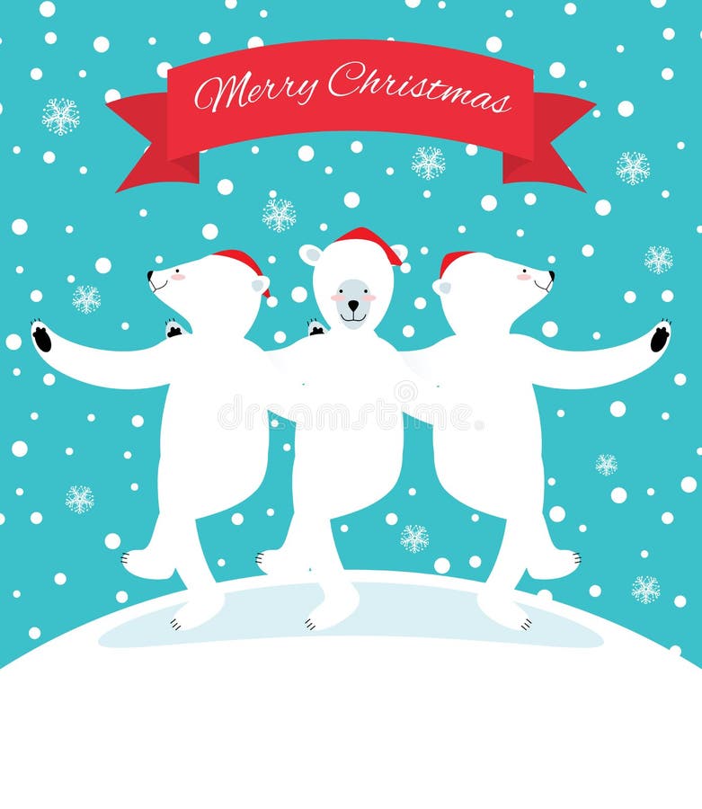 Three polar bears dancing stock vector. Illustration of snow - 45469299