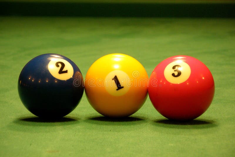 Three pool balls stock photo. Image of baize, surface - 5085364