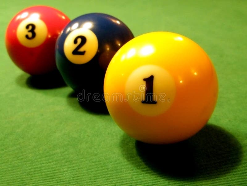 Pool balls and cue stock photo. Image of green, side, yellow - 5085198