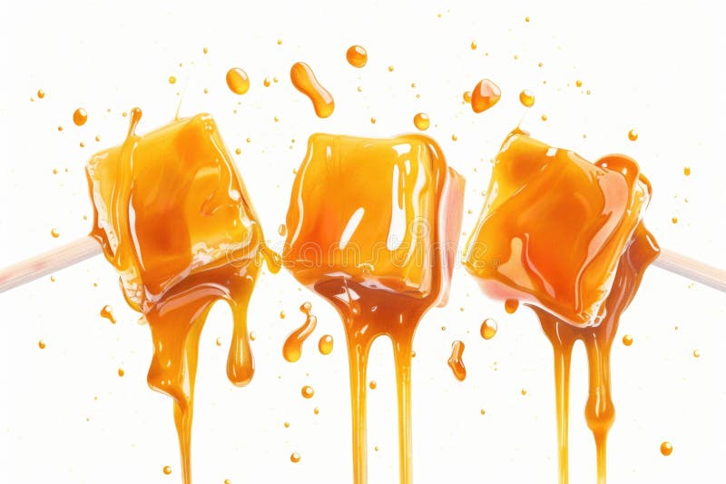 Three Pops Covered in Caramel, Perfect for Food and Dessert Concepts ...