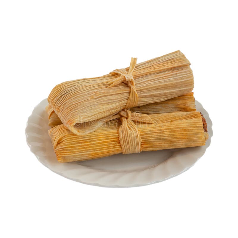 Three Tamales stock photo. Image of plate, husks, sauce - 19281492