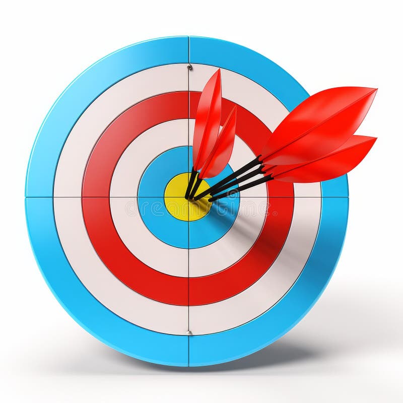 Three Precise Arrows Hit Bullseye, Symbolizing Accuracy, Isolated on ...