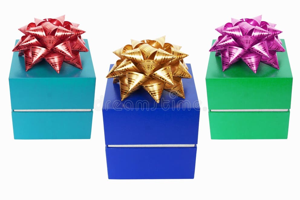 Three presents stock image. Image of colorful, giving - 20874175
