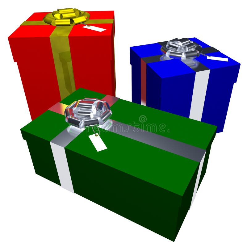 Three Blue and Silver Presents Stock Illustration - Illustration of ...