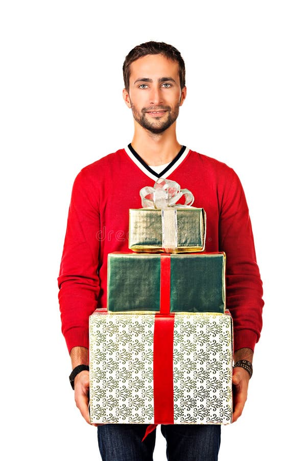Three presents stock photo. Image of model, golden, shopping - 35874658