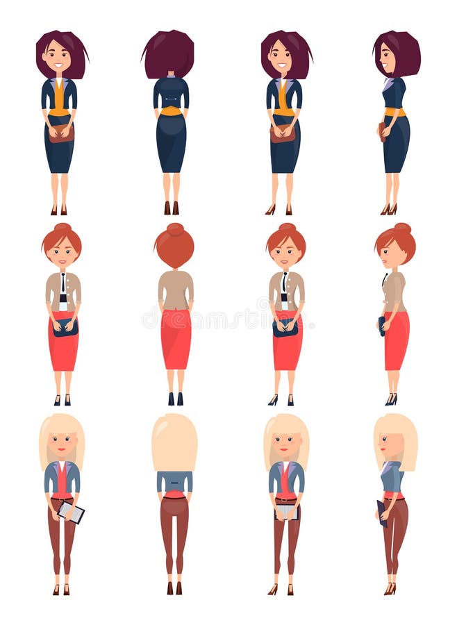 Young Girl Face Different Angles Stock Illustrations 55 Young Girl