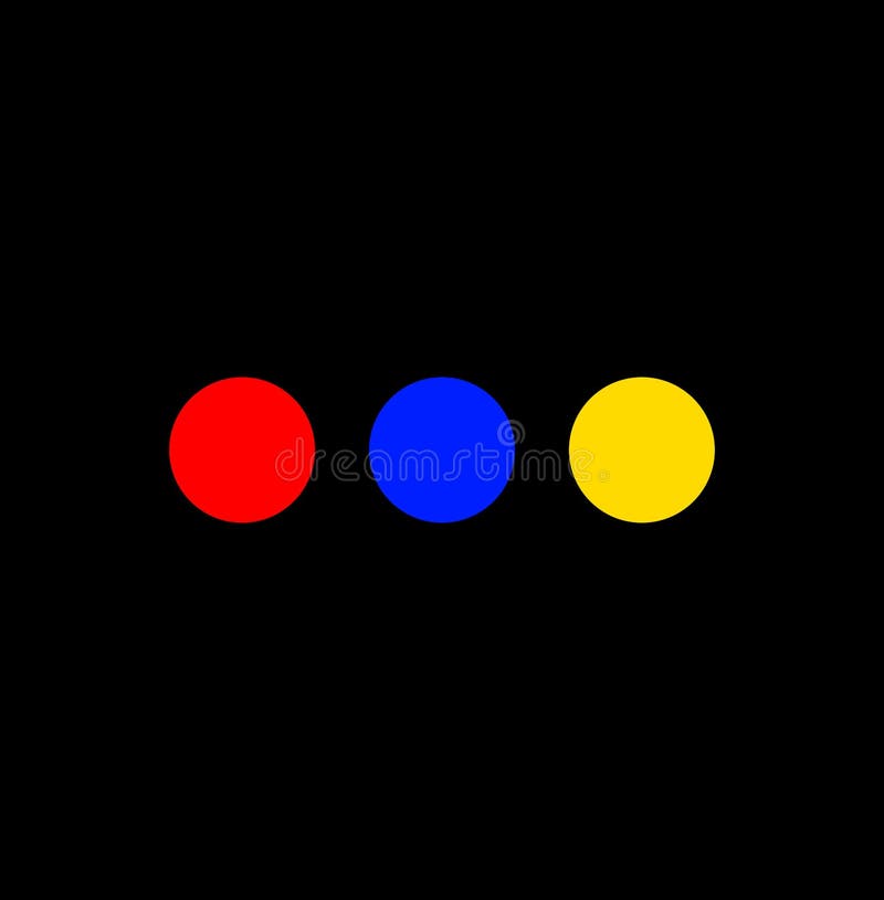 Three Primary Colours Dots on Black Background Stock Vector ...