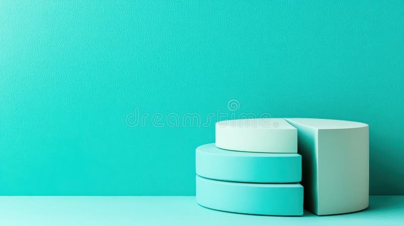Three White Boxes on Blue Backdrop, Minimalist Composition of Shapes ...
