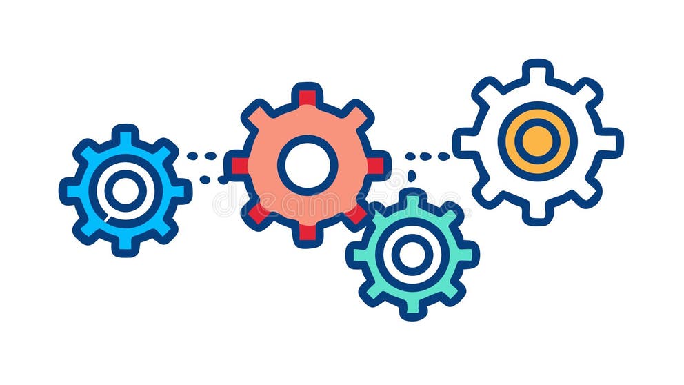 Three Process Gears, Workflow, System Efficiency, Vector Design Generative AI Stock Vector ...