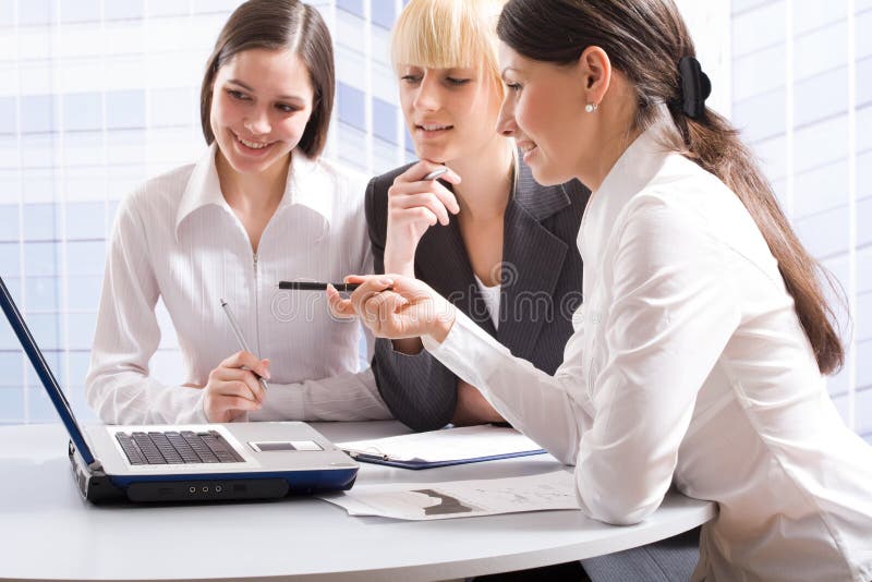 Three professionals stock photo. Image of executive, female - 15304576