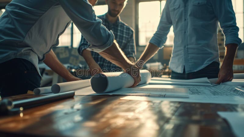 The Office Blueprint Team. AI Generated Stock Photo - Image of table ...