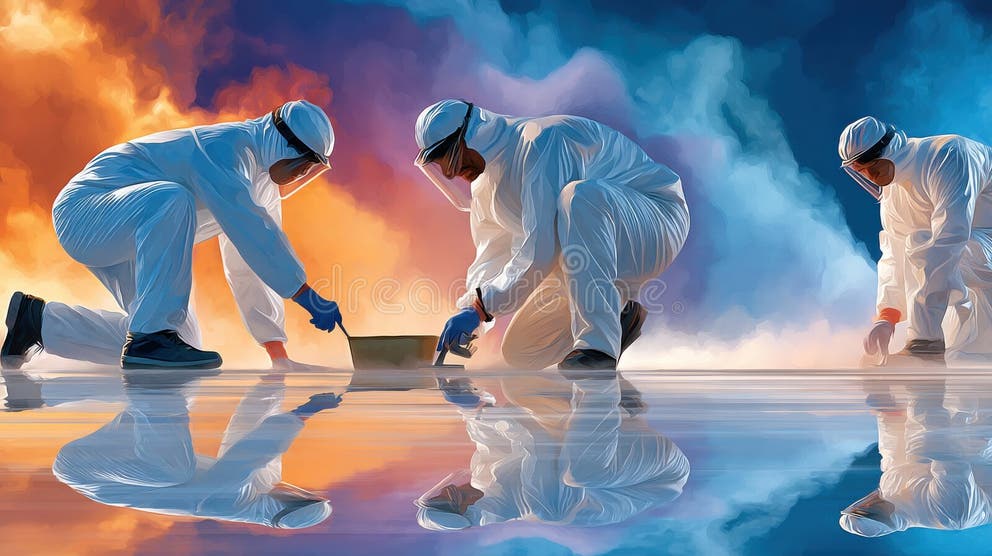 Forensic Team Analyzing Evidence in a Dynamic and Colorful Crime ...