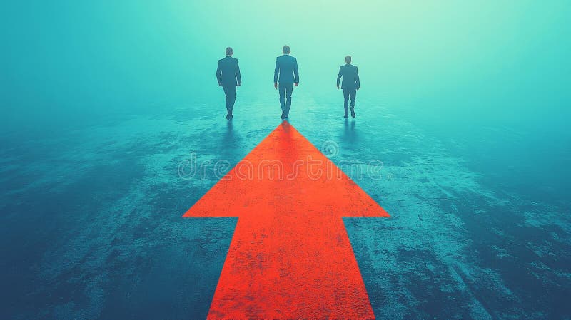 Three Professionals Walking Forward Towards a Bright Future Symbolized ...