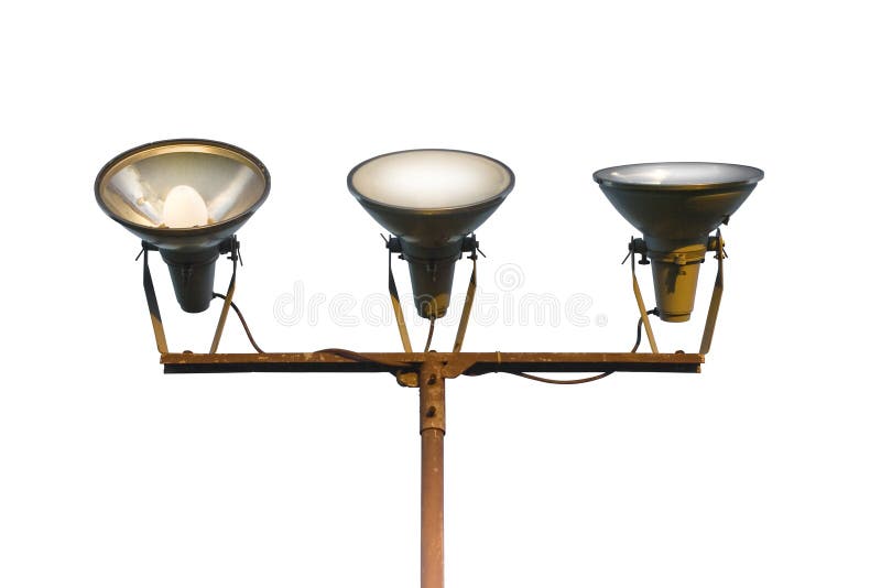 Three Projectors of Light Isolated on White for Easy Selection Stock ...