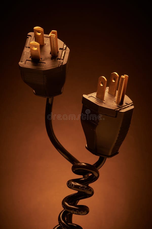 Three Prong Plugs with Twisted Cords Stock Photo - Image of ...