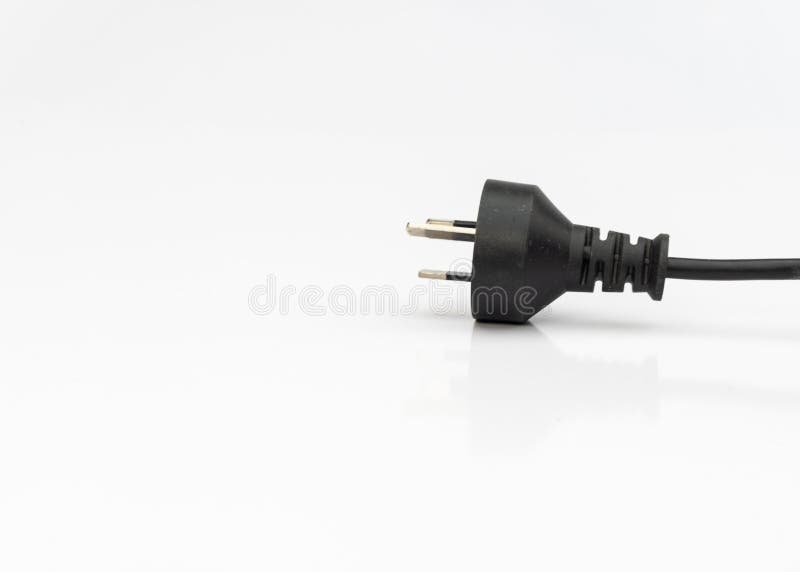 Three Prongs Plug Isolated on White Background Stock Image - Image of ...