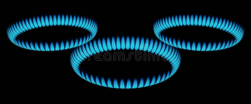 Three Propane Butane Gas Burner Flames Stock Illustration ...