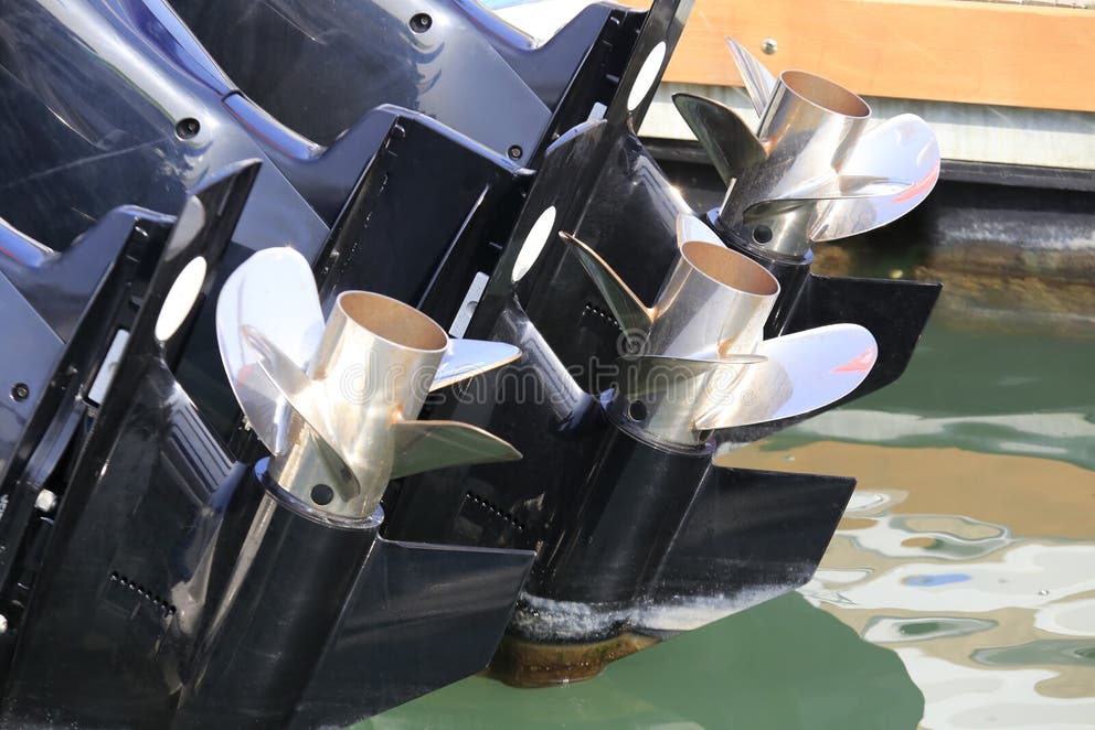 Three propellers of ship stock photo. Image of boat, shipyard - 35205866