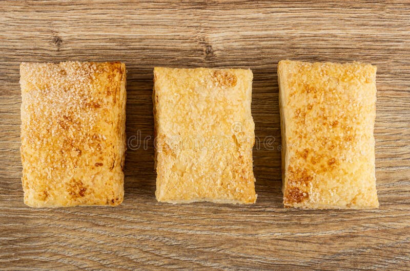 Three Puff Cookies on Table. Top View Stock Photo - Image of table ...