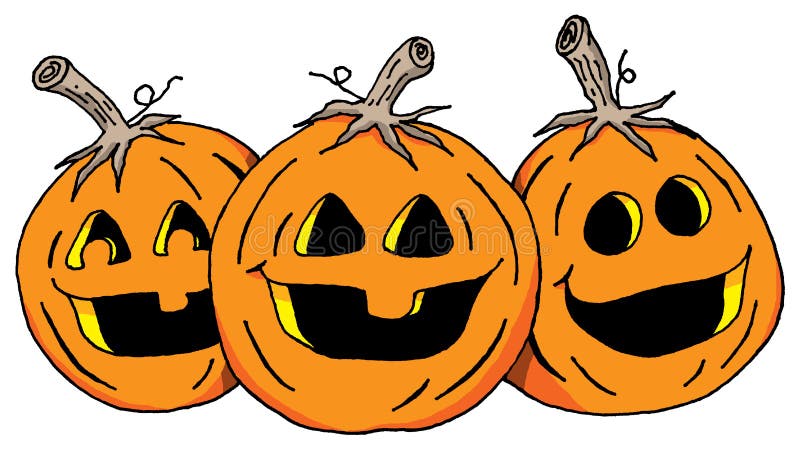The Three Pumpkins stock vector. Illustration of season - 59087948
