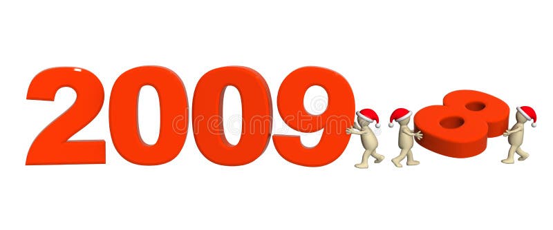 Three Puppets Making Number 2009 Stock Illustration - Illustration of ...