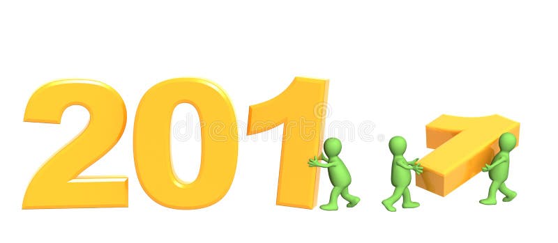 Three Puppets Making Number 2011 Stock Illustration - Illustration of ...