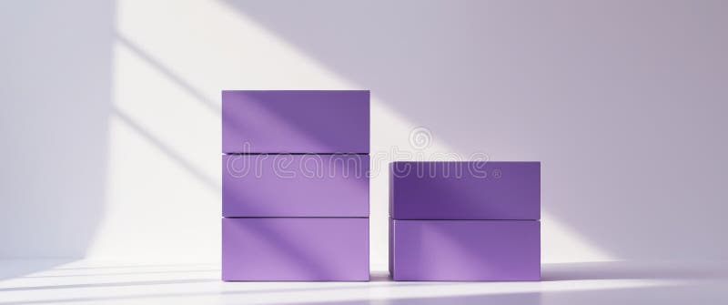 Three Purple Blocks Stacked on Top of Each Other Stock Photo - Image of ...
