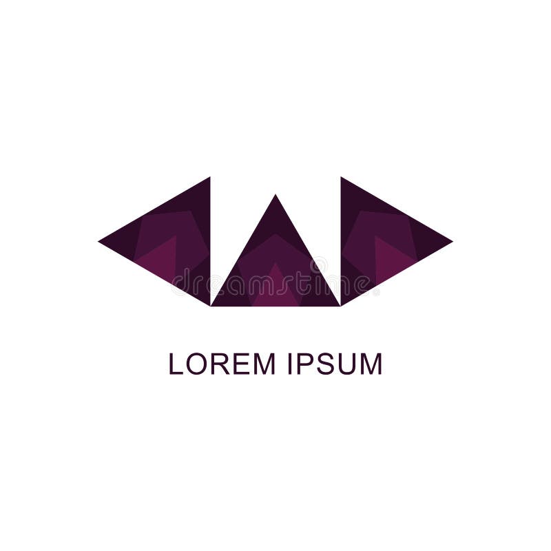 3 purple triangle logo stock vector. Illustration of purple - 143091205