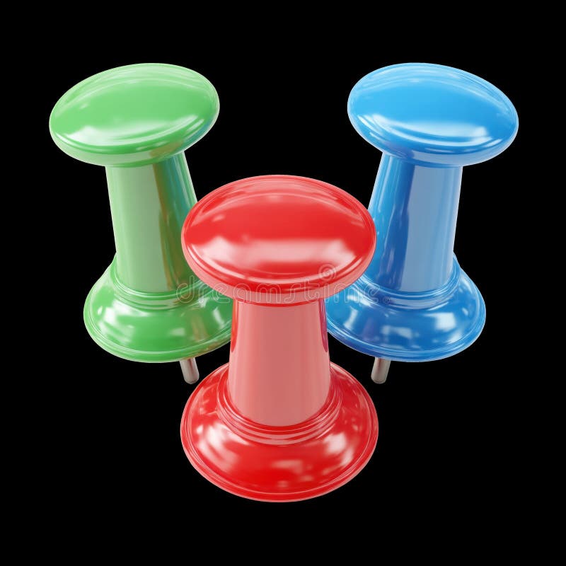 Colorful Pushpins Arranged Together on a White Background Showcasing Vibrant Hues Suitable for ...