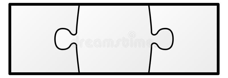 Three Puzzle Pieces Jigsaw Game Template Stock Illustration ...
