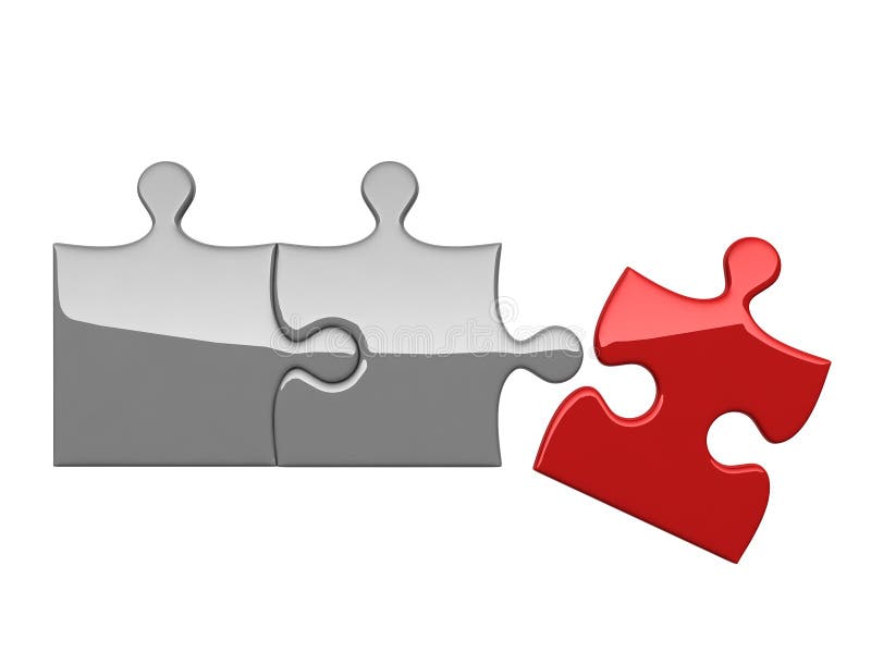 Three Puzzles on White Background Stock Illustration - Illustration of ...