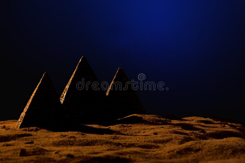 Three pyramids stock photo. Image of pyramids, silhouette - 26075616