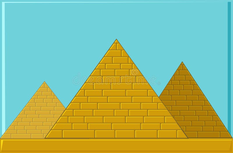 Three Pyramids of Ancient Egypt of Blocks Stock Illustration ...