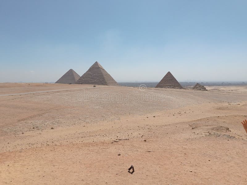 Three Pyramids in the Middle of the Desert in Egypt Stock Photo - Image ...