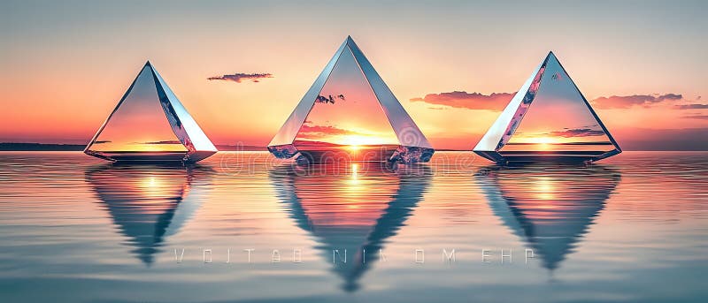 Large Reflective Pyramid Sculptures Stock Illustrations – 1 Large ...