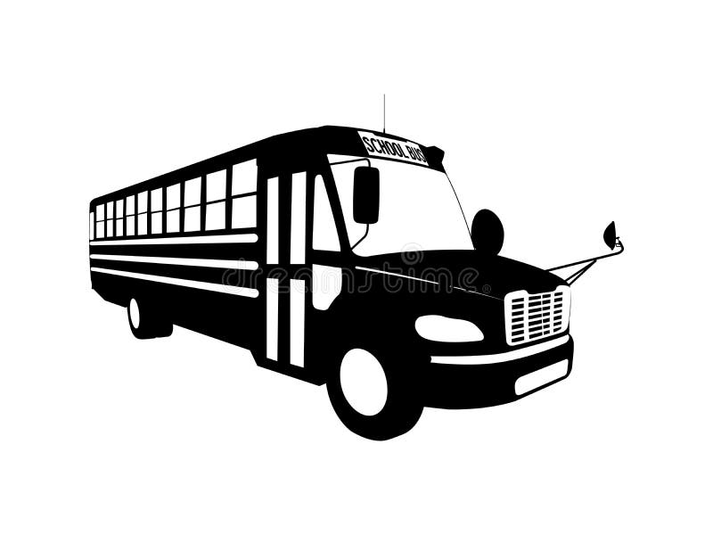 Three-quarter View School Bus Silhouette. View Towards the Front Corner ...