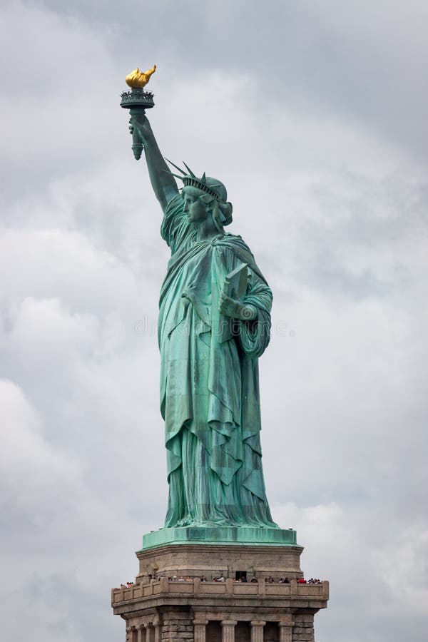 Three Quarter View of the Statue of Liberty in New York Stock Photo ...