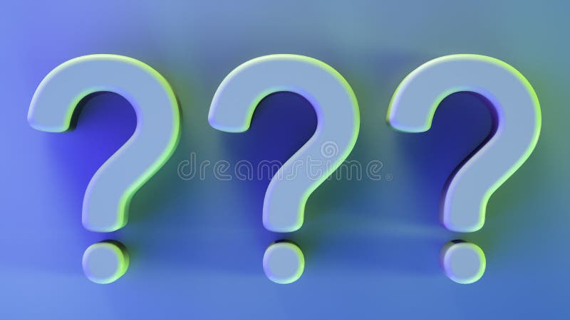 Three Question Mark Close Up. Blue Style Stock Illustration ...